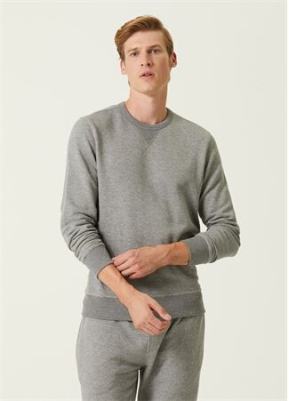 Beymen Collection Erkek Gri Basic Sweatshirt S EU