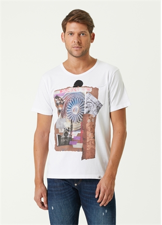 Gabriele Pasini Erkek Beyaz Fotoğraf Baskılı T-shirt S EU