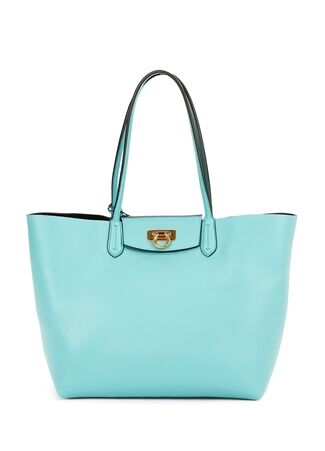 Salvatore Ferragamo Kadın Mavi Deri Çanta Eu