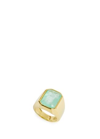 Juliette Kadın Rita Yeşil Taşlı Altın Rengi Kaplama Yüzük EU