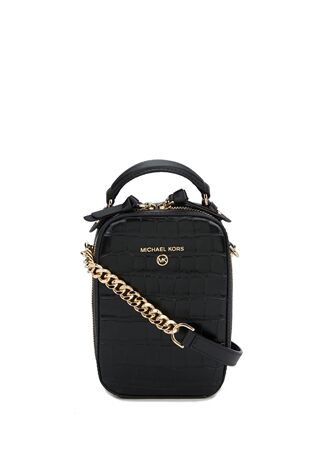 Michael Kors Kadın Siyah Krokodil Dokulu Deri Omuz Çantası EU