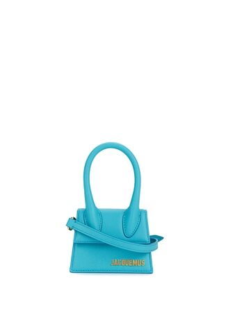 Jacquemus Kadın Le Chiquito Mini Mavi Deri Omuz Çantası EU