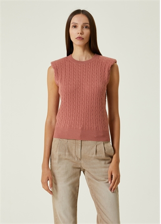 Brunello Cucinelli Kadın Kiremit Saç Örgü Kolsuz Kaşmir Triko Kırmızı M EU Brunello Cucinelli Kadın Kiremit Saç Örgü Kolsuz Kaşmir Triko Kırmızı M EU