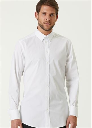 Dolce&Gabbana Erkek Beyaz Küçük Yaka Gömlek 42 IT