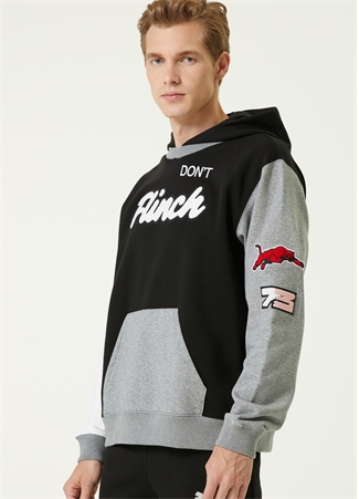 Puma Erkek Comcine Colorblocked Kapüşonlu Sweatshirt Siyah S EU