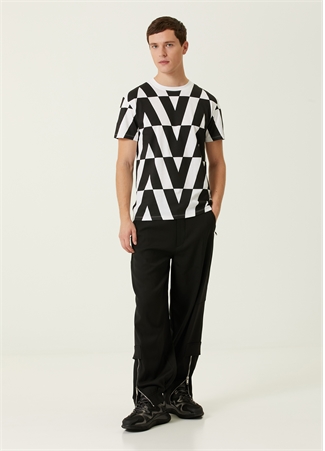 Valentino Erkek Siyah Paçaları Fermuarlı Logolu Pantolon 46 IT Valentino Erkek Siyah Paçaları Fermuarlı Logolu Pantolon 46 IT