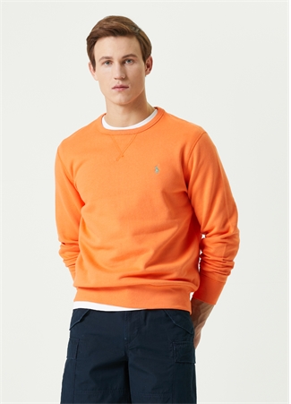 Polo Ralph Lauren Erkek Turuncu Logolu Sweatshirt S EU Polo Ralph Lauren Erkek Turuncu Logolu Sweatshirt S EU