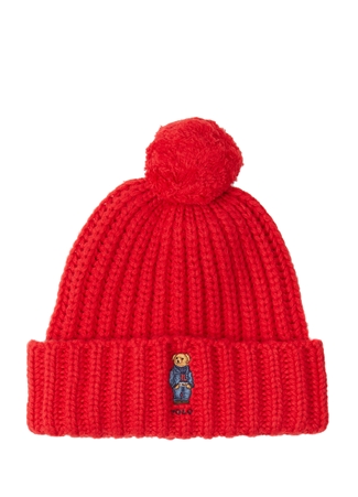 Polo Ralph Lauren Kadın Kırmızı Ponpon Detaylı Logolu Bere EU Polo Ralph Lauren Kadın Kırmızı Ponpon Detaylı Logolu Bere EU