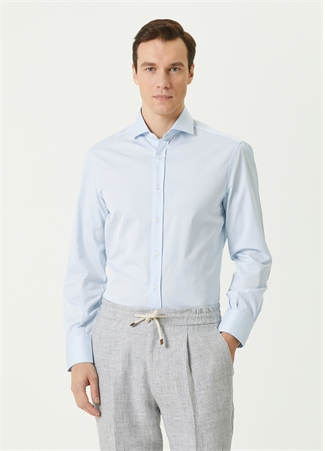 Brunello Cucinelli Erkek Mavi Gömlek S EU