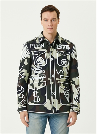 Philipp Plein Erkek Haki Kamuflaj Desenli Logolu Mont L EU Philipp Plein Erkek Haki Kamuflaj Desenli Logolu Mont L EU