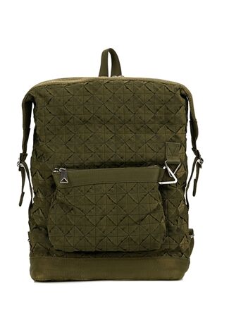 Bottega Veneta Erkek Haki Örgü Dokulu Sırt Çantası Yeşil EU