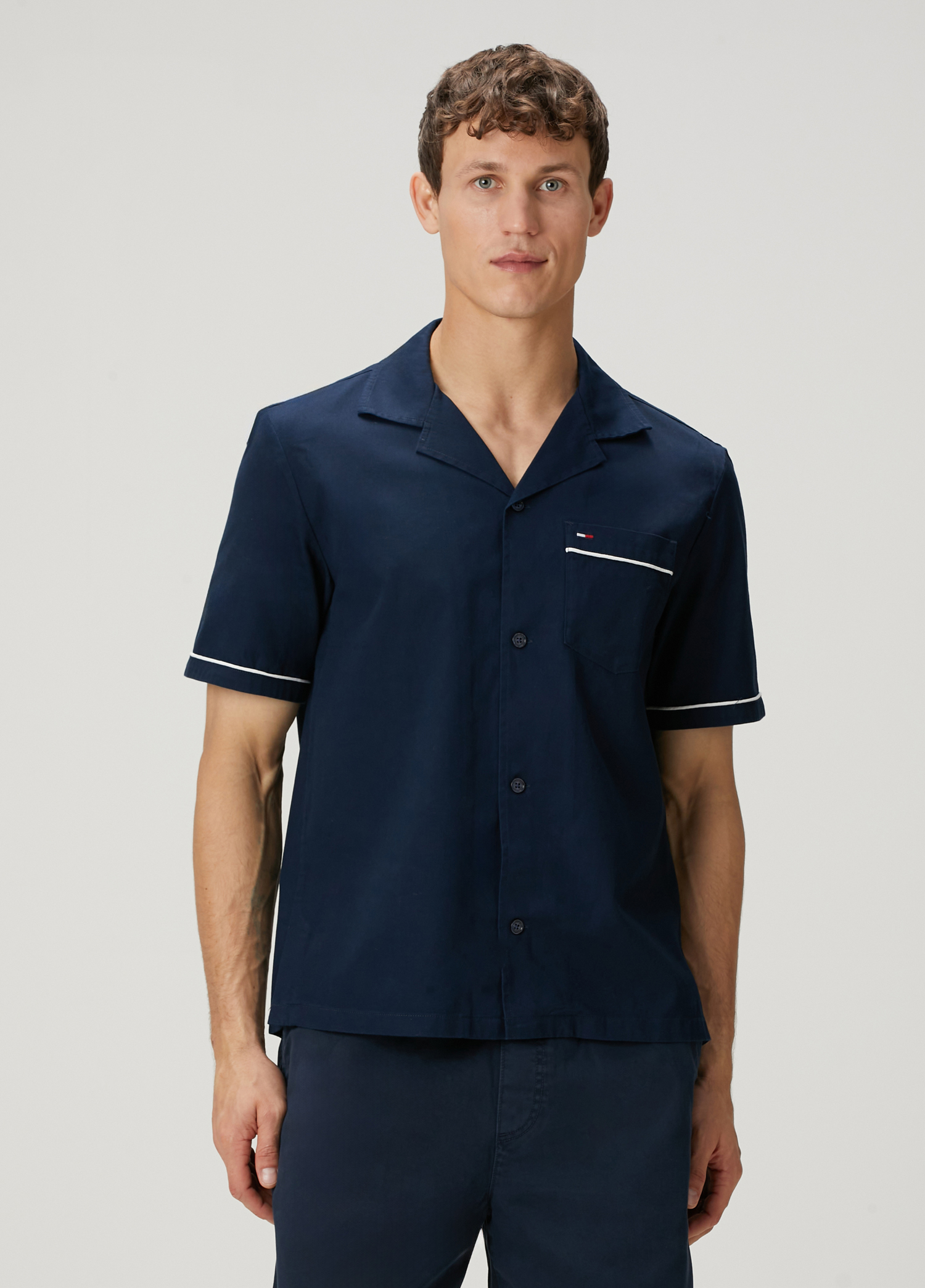 Tommy Jeans Mavi Erkek Mavi Kısa Kollu Gömlek 1735143 | Beymen