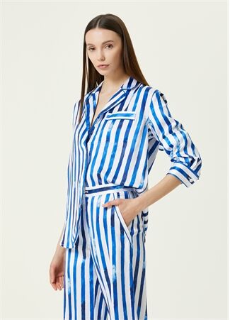 Polo Ralph Lauren Kadın Mavi Beyaz Çizgili Saten Pijama Gömlek Xs Eu Polo Ralph Lauren Kadın Mavi Beyaz Çizgili Saten Pijama Gömlek Xs Eu