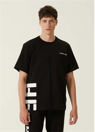 Helmut Lang Erkek Siyah Logolu Cep Detaylı T-shirt S EU
