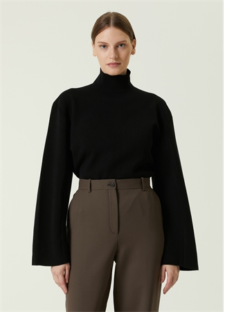 The Row Kadın Siyah Dik Yaka Kaşmir Kazak S EU