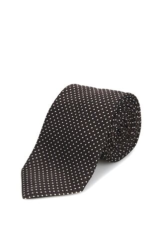 Beymen Collection Erkek Kahverengi Mikro Desenli İpek Kravat EU IT