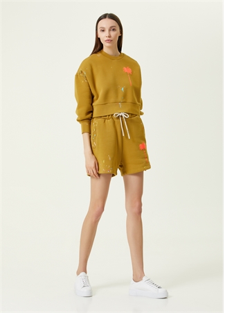 Palm Angels Kadın Hardal Beli Bağcıklı Baskılı Şort Sarı Xs Eu Palm Angels Kadın Hardal Beli Bağcıklı Baskılı Şort Sarı Xs Eu