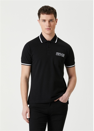 Versace Jeans Couture Erkek Siyah Polo Yaka Logolu T-shirt S EU Versace Jeans Couture Erkek Siyah Polo Yaka Logolu T-shirt S EU