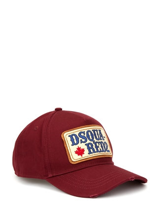 Dsquared2 Erkek Bordo Logo Patchli Şapka EU Dsquared2 Erkek Bordo Logo Patchli Şapka EU