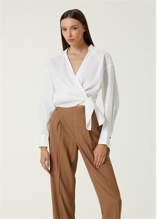 Vince Kadın Beyaz Kruvaze Bluz S EU Vince Kadın Beyaz Kruvaze Bluz S EU