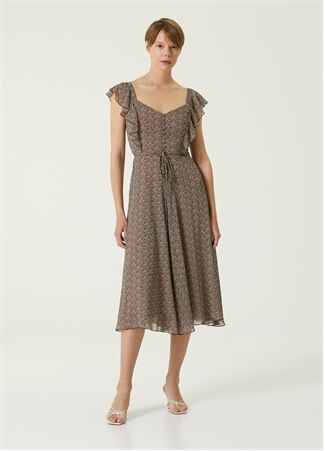 Beymen Club Kadın Kahverengi Çiçekli Midi Şifon Elbise 34 Beymen Club Kadın Kahverengi Çiçekli Midi Şifon Elbise 34