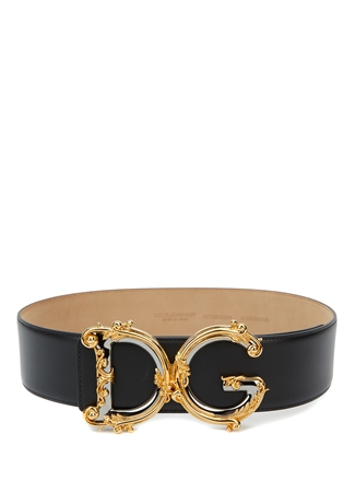 Dolce&Gabbana Kadın Siyah Gold Logo Tokalı Deri Kemer 70 EU Dolce&Gabbana Kadın Siyah Gold Logo Tokalı Deri Kemer 70 EU