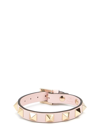 Valentino Garavani Kadın Rockstud Pembe Deri Bileklik EU Valentino Garavani Kadın Rockstud Pembe Deri Bileklik EU