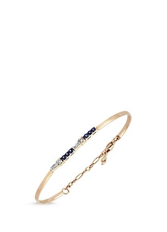 Collection-Selda Jewellery Kadın Pırlanta Detaylı Altın Rengi Bileklik EU