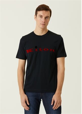 Kiton Erkek Lacivert Logo Detaylı T-shirt L EU Kiton Erkek Lacivert Logo Detaylı T-shirt L EU