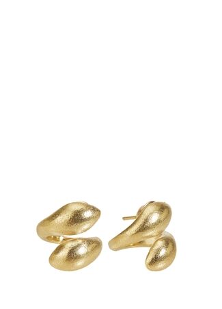 Urart Kadın Ur Küçük Altın Rengi Küpe EU