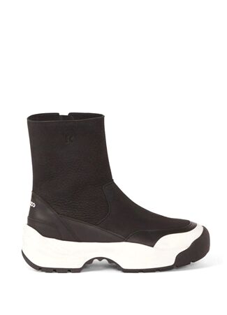 Kenzo Kadın Siyah Logolu Deri Bot 38 EU