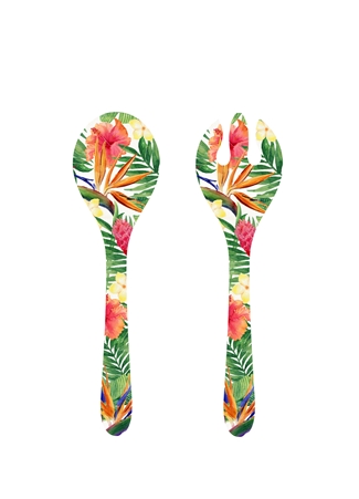 Les Jardins de Comptesse Exotic Karışık Desenli 2li Melamin Servis Seti Çok Renkli Les Jardins de Comptesse Exotic Karışık Desenli 2li Melamin Servis Seti Çok Renkli