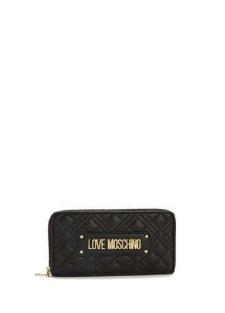 Love Moschino Kadın Siyah Logo Detaylı Cüzdan EU
