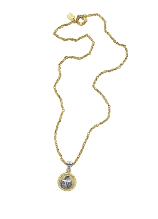 Unique By Av Kadın Tanrıça Madalyon Kartal Bronz Altın Rengi Kaplama Kolye Gri EU