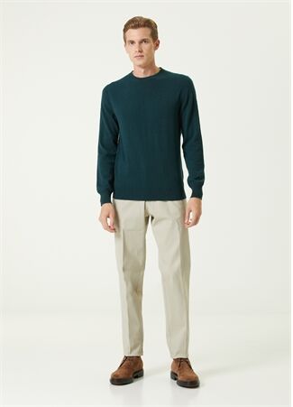 Isaia Erkek Bej Dar Paça Pantolon 54 IT