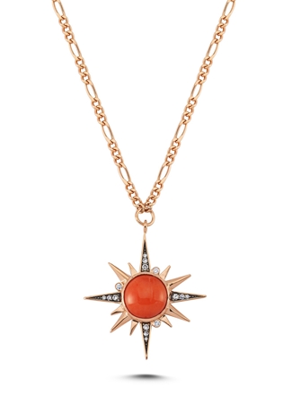 Collection-Selda Jewellery Kadın Geometrik Formlu Pırlantalı Altın Rengi Kolye EU