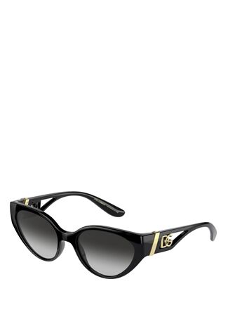 Dolce&Gabbana Kadın Siyah Oval Formlu Güneş Gözlüğü 54 EU