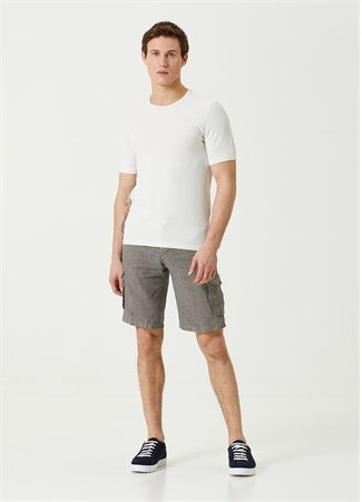 Kiton Erkek Antrasit Kargo Keten Bermuda Gri 36 US Kiton Erkek Antrasit Kargo Keten Bermuda Gri 36 US