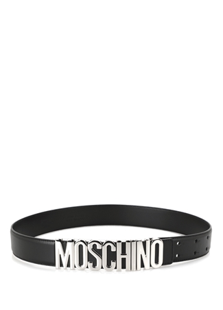 Moschino Kadın Siyah Logolu Erkek Deri Kemer 38 IT Moschino Kadın Siyah Logolu Erkek Deri Kemer 38 IT