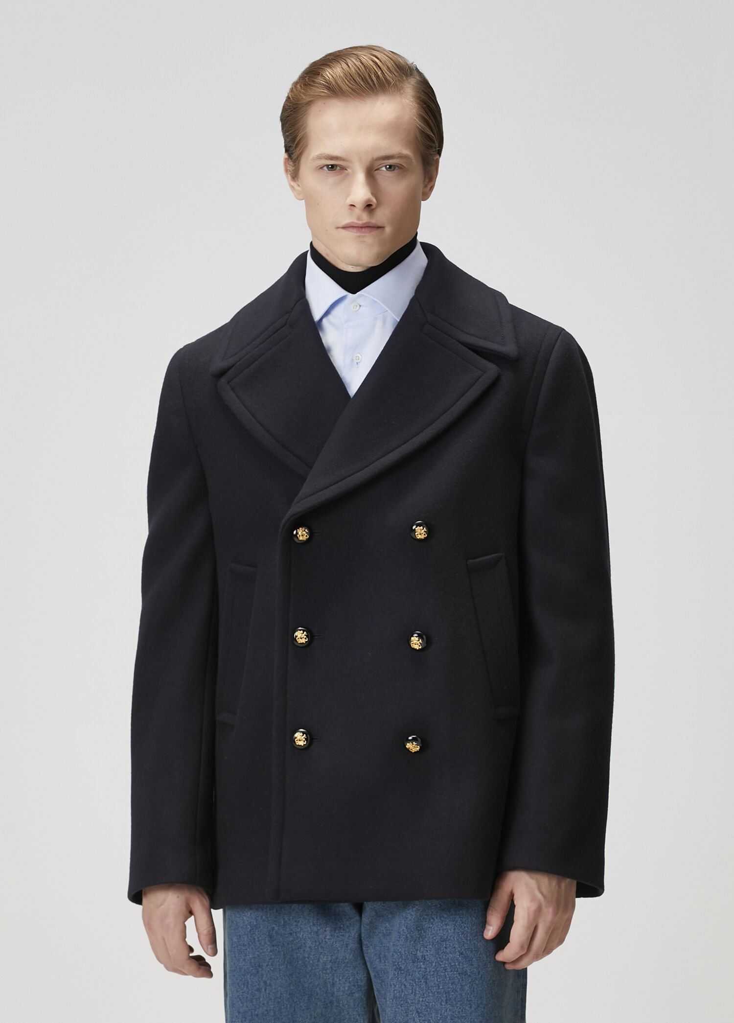 Navy blue Valentino Navy blue Men Navy Blue Wool Coat 1782885 | Beymen