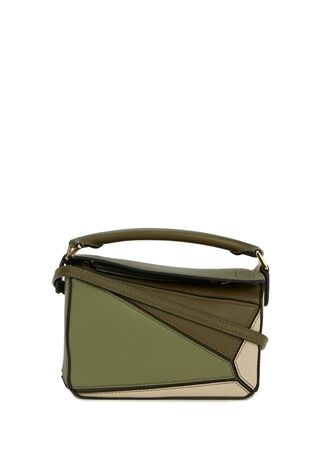 Loewe Kadın Yeşil Puzzle Desenli Deri Omuz Çantası EU