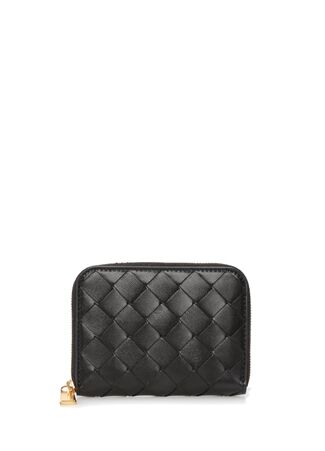 Bottega Veneta Kadın Siyah Örgü Dokulu Deri Cüzdan EU