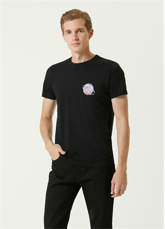 Emporio Armani Erkek Siyah Sürreal Baskılı T-shirt S EU