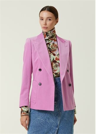 Dries Van Noten Kadın Pembe Kruvaze Ceket 40 IT