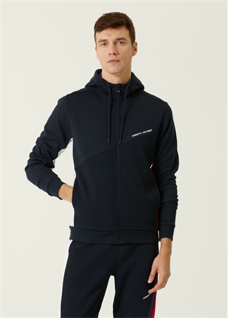 Tommy Hilfiger Erkek Lacivert Kırmızı Kapüşonlu Sweatshirt S EU Tommy Hilfiger Erkek Lacivert Kırmızı Kapüşonlu Sweatshirt S EU