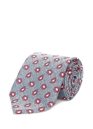 Zegna Erkek Mavi Mikro Şal Desenli İpek Kravat EU