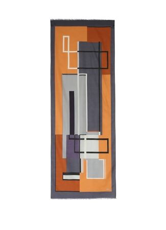 Pal Zileri Erkek Turuncu Geometrik Desenli Atkı EU