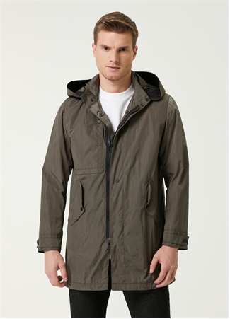 Network Erkek Oversize Fit Haki Kapüşonlu Pardösü 46 EU Network Erkek Oversize Fit Haki Kapüşonlu Pardösü 46 EU