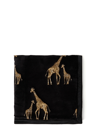 Mxhome Siyah Zürafa Baskılı Kadife Battaniye Çok Renkli Mxhome Siyah Zürafa Baskılı Kadife Battaniye Çok Renkli