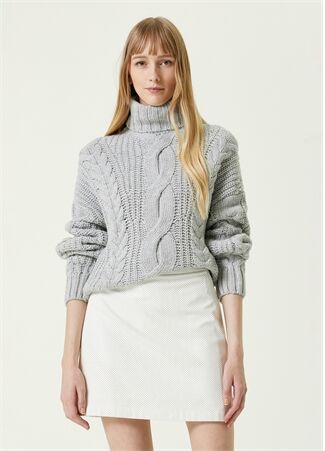 Network Kadın Basic Fit Gri Kazak XS EU